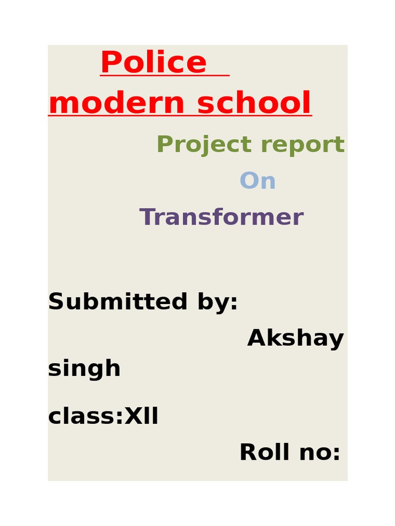 Police Modern School | PDF | Transformer | Inductor