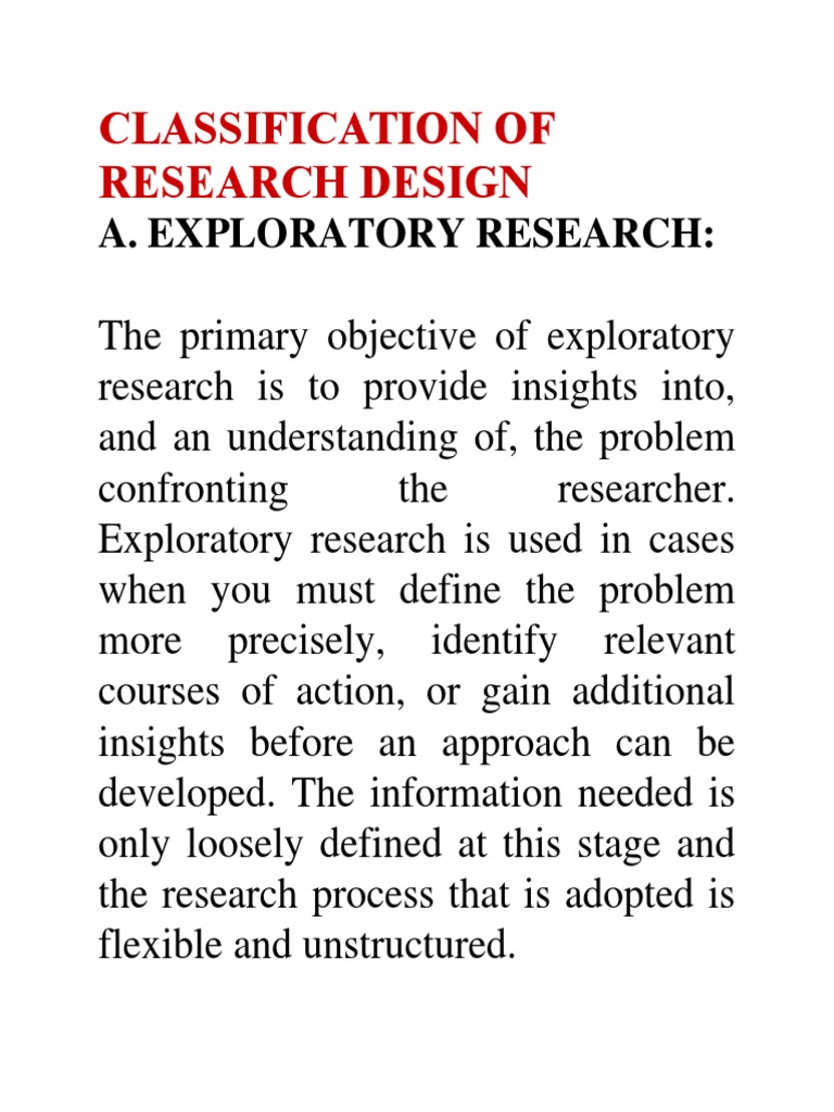Classification of Research Design | PDF | Research Design | Survey ...