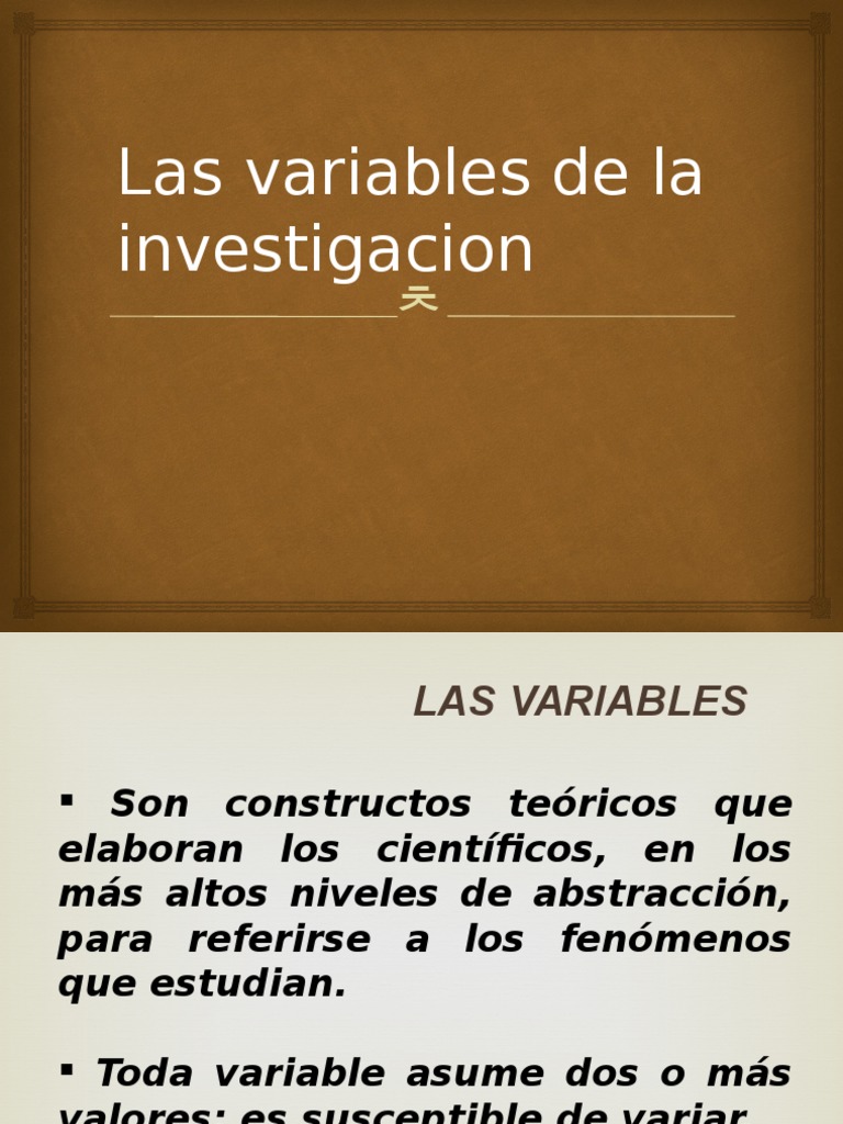 Las Variables de La Investigacion | Teoría | Ciencia