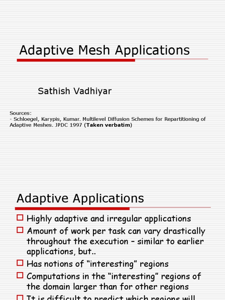 Adaptive Mesh Applications: Sathish Vadhiyar | PDF | Vertex (Graph ...