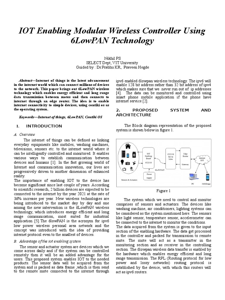 IJERT Paper Template | Internet Of Things | Computer Network