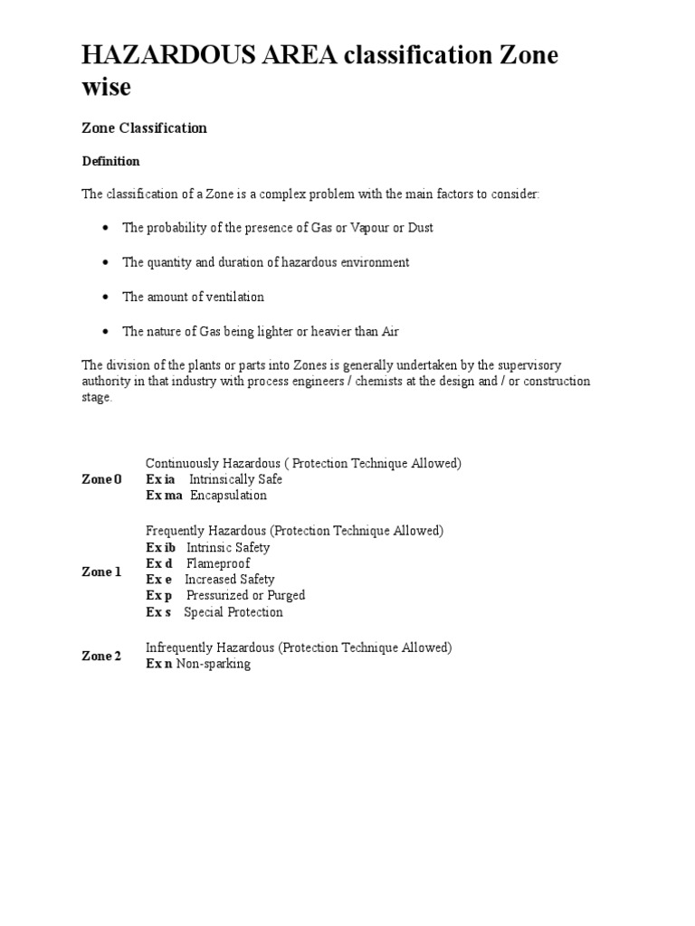 Hazardous Area Classification Overview | PDF | Gases | Chemical Process ...