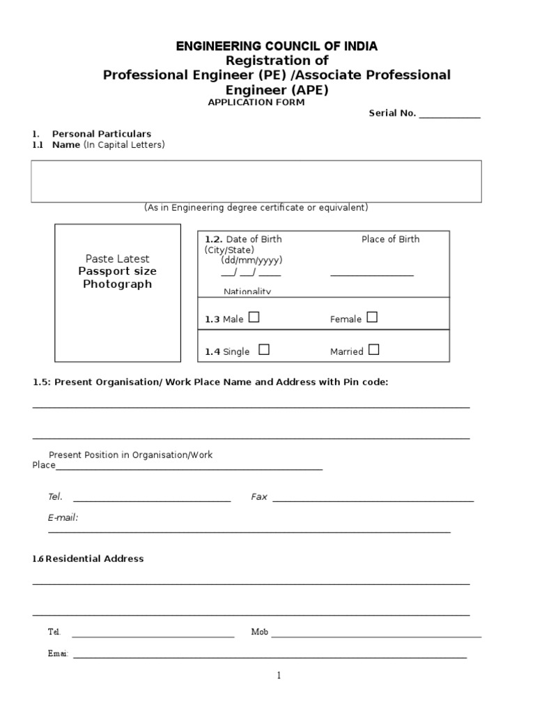 PE APE Registration Form | PDF | Business | Science