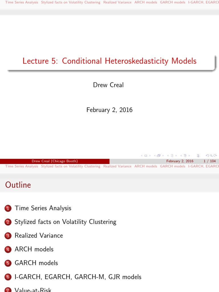 Conditional Heteroskedasticity | PDF | Akaike Information Criterion | Vix