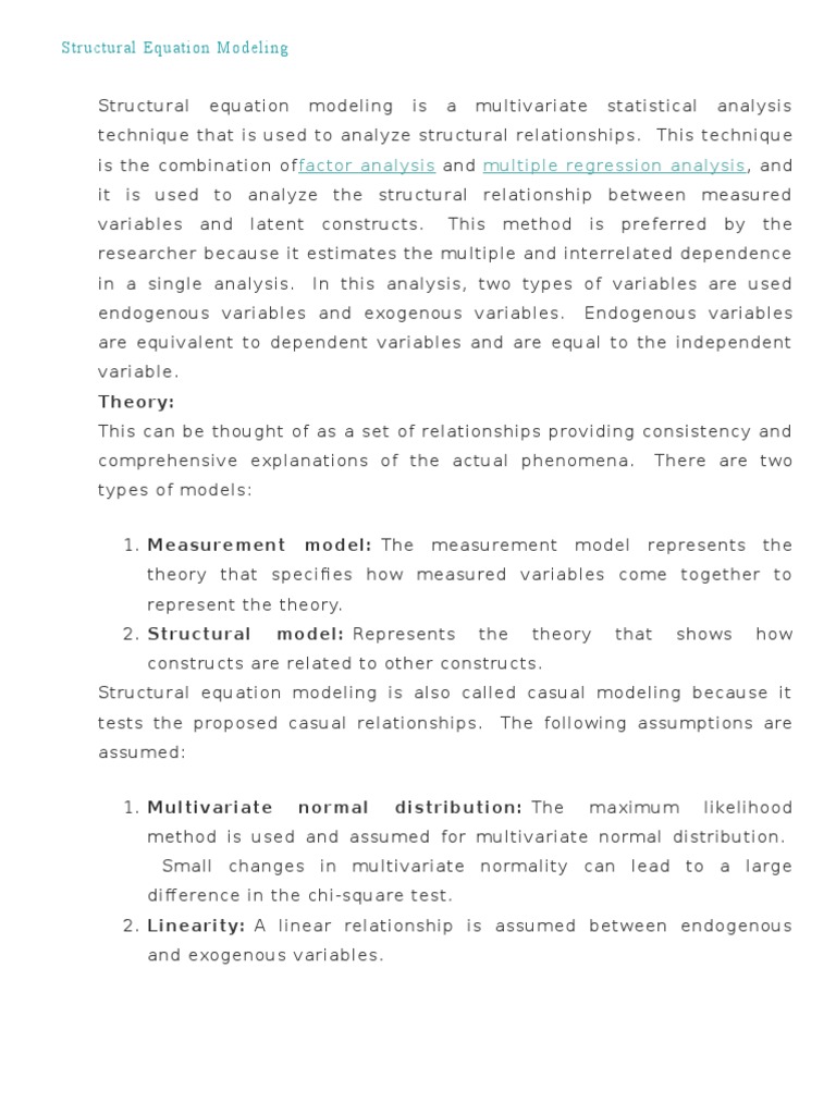 Structural Equation Modeling | PDF | Structural Equation Modeling | Endogeneity (Econometrics)