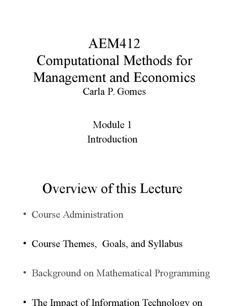 AEM412 - Introduction to Mathematical Programming | PDF | Linear ...