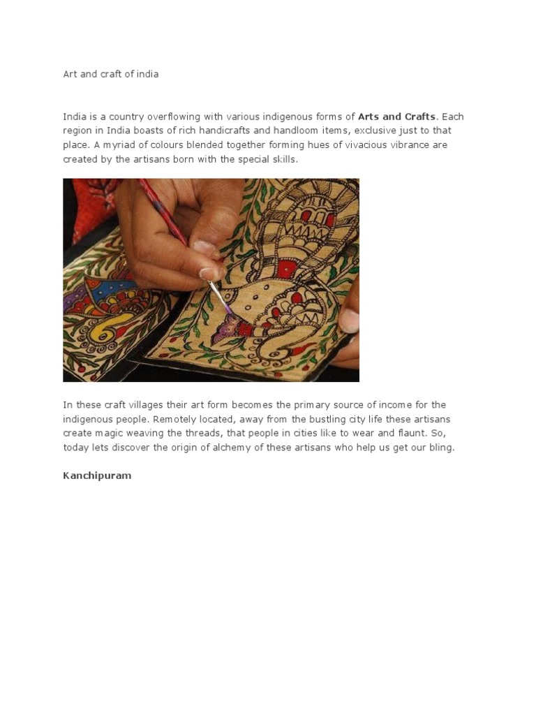Art and Craft of India | PDF | Weaving | Textiles
