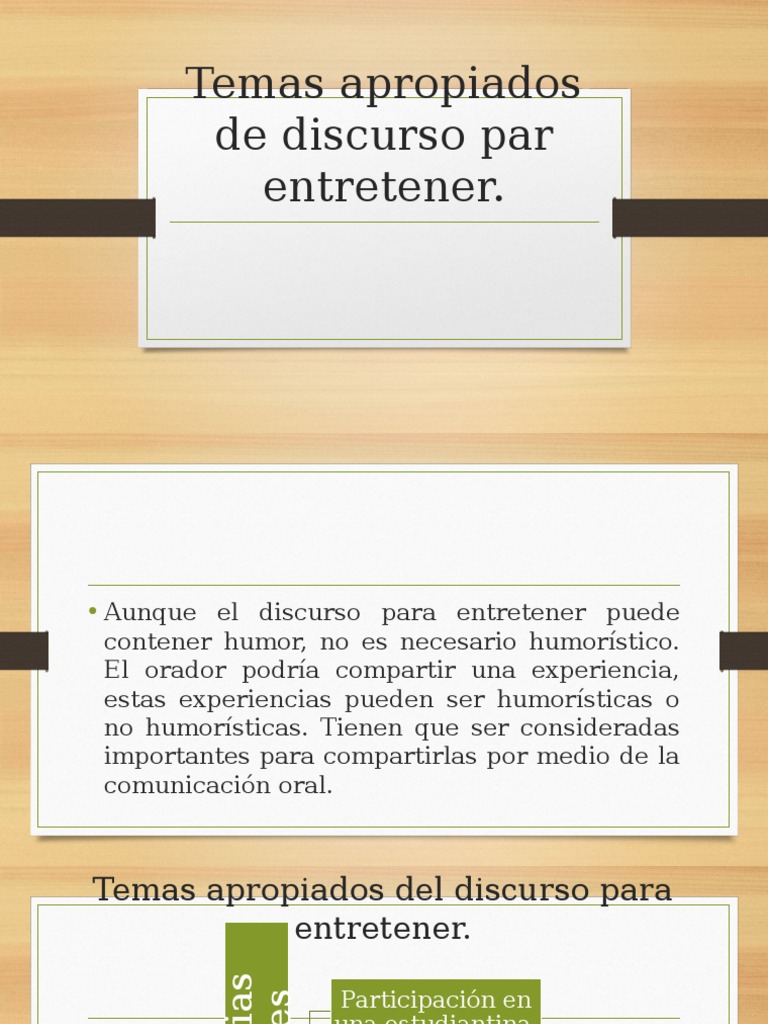 Temas Apropiados de Discurso Par Entretener | PDF