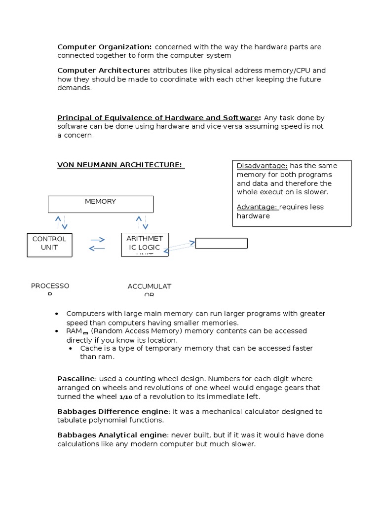 Computer Organization & Architecture Notes | PDF | Central Processing ...