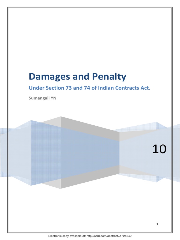 Damages and Penalty Under Sec 73 & 74 of ICA | PDF | Damages ...
