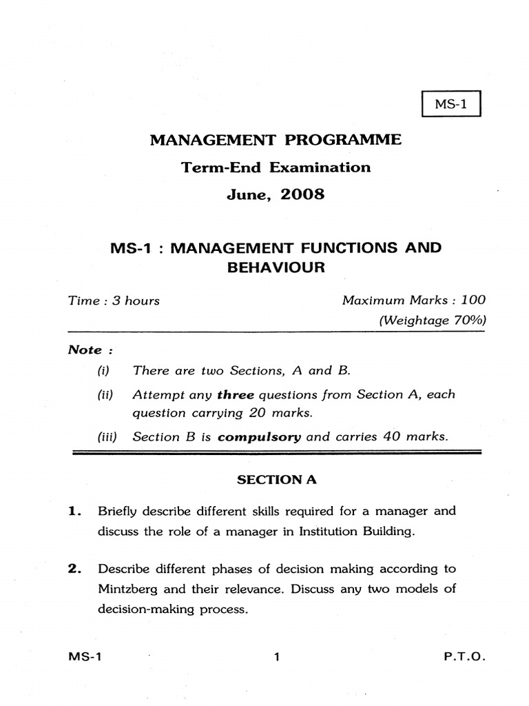 (Ii) L"'::,::":i, I?: RTR" : :: Rrom Section A' Each: Management ...
