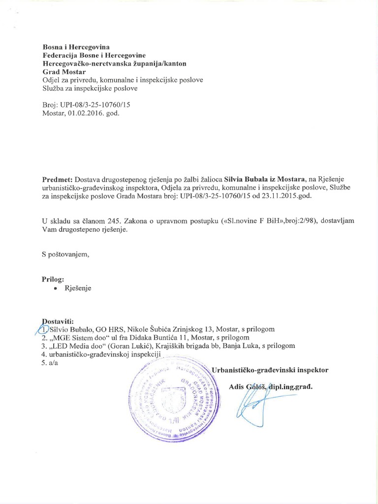 Odgovor Na Žalbu | PDF