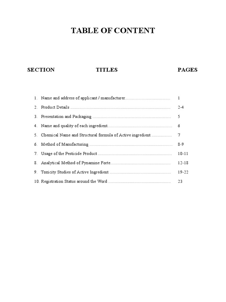 Table of Content: Section Titles Pages | PDF | Business | Computers
