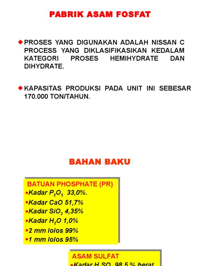 Diagram Alir Pabrik Petrokimia Gresik Asam Fosfat | PDF