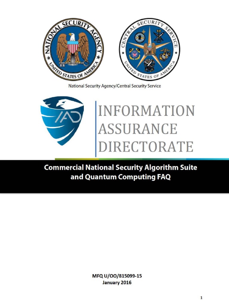 CNSA Suite and Quantum Computing FAQ | PDF | Cryptography | Information ...