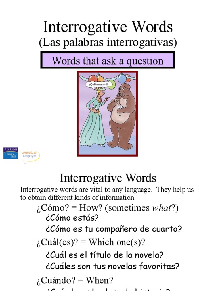 Palabras Interrogativas en Español | PDF | Estrés (lingüística) | Reglas