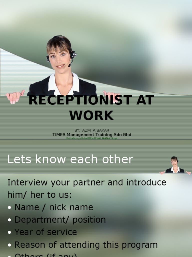 Receptionist At Work: Times Management Training Sdn Bhd | Pdf | Empathy 