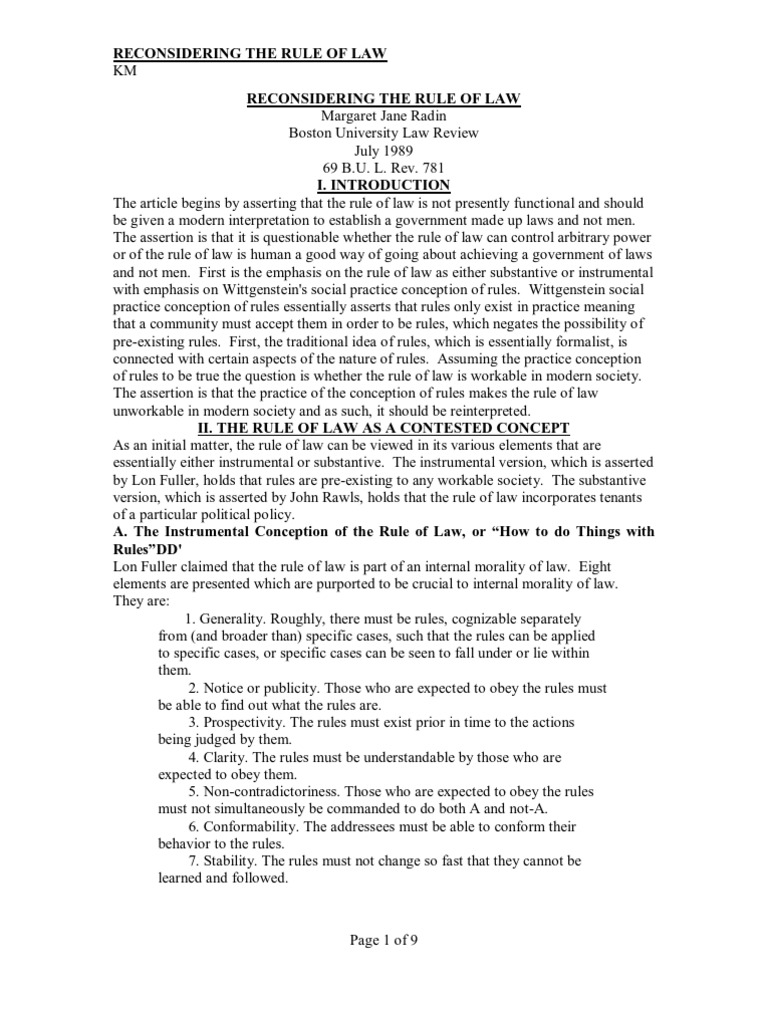 Rule of Law: Key Elements and Non-Examples | PDF | Rule Of Law | John Rawls
