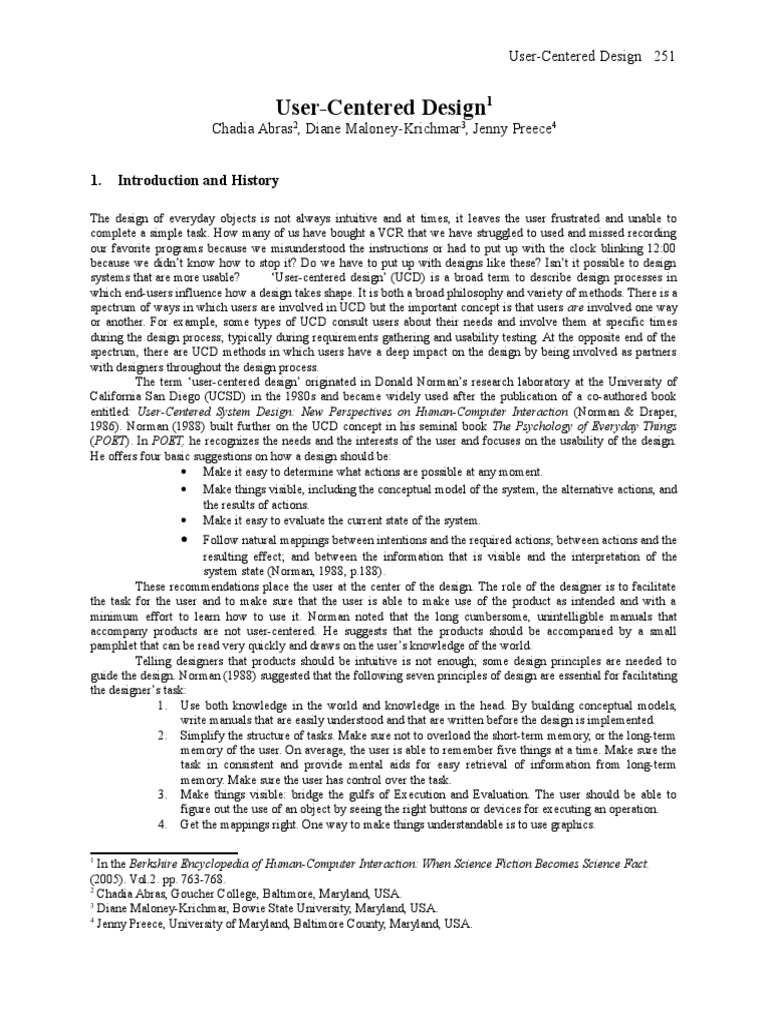 User-Centered Design: 1. Introduction and History | PDF | Usability | Human–Computer Interaction