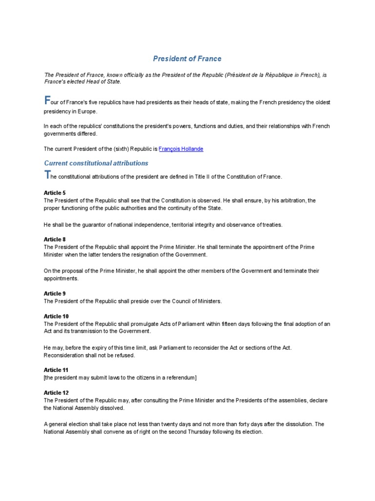 French Political System | PDF | Politics Of France | Government ...