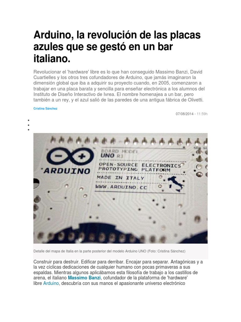 La Historia Detras de Arduino | PDF