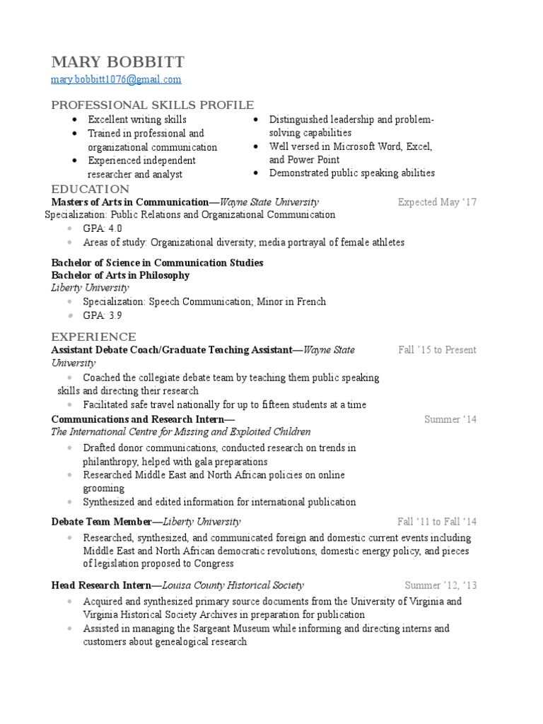 Resume For Portfolio | PDF