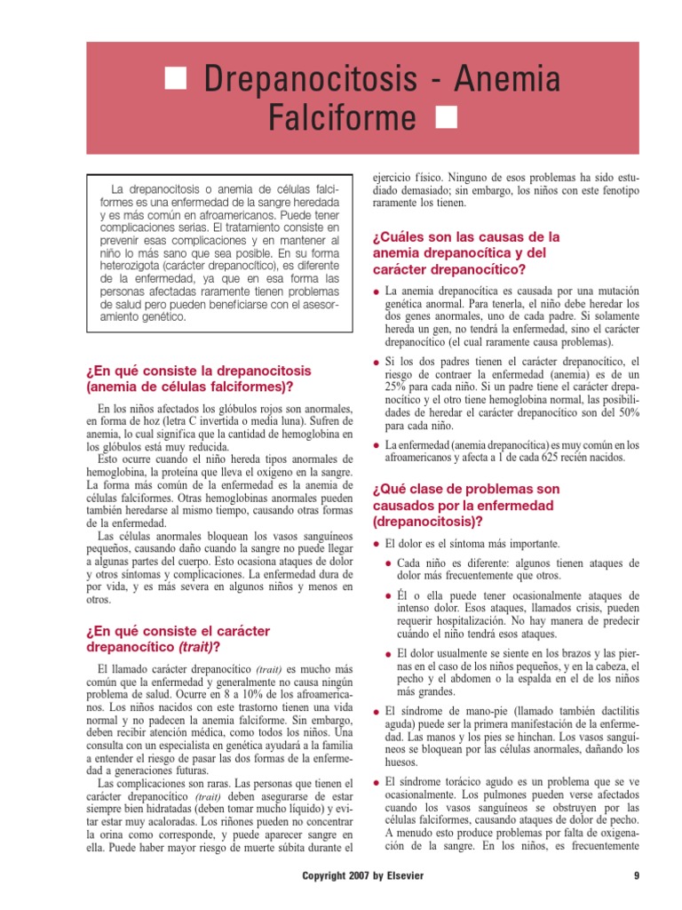 Falcemia | PDF | Anemia | Sangre