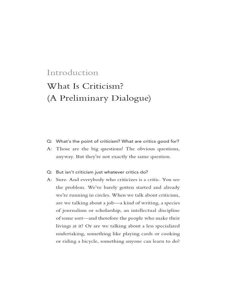 Excerpt From "Better Living Through Criticism" by A.O. Scott. | PDF ...