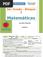 Plan 3er Grado - Bloque 3 Matemáticas (2016-2017) | PDF | Sustracción | Fracción (Matemáticas)