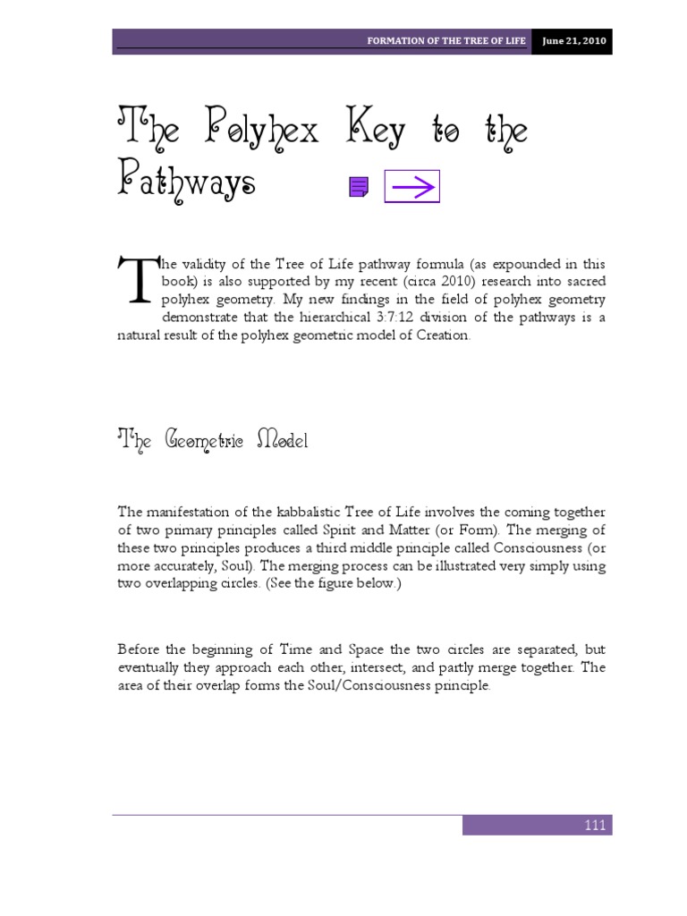 The Polyhex Key To The Tree of Life | PDF | Kabbalah | Soul