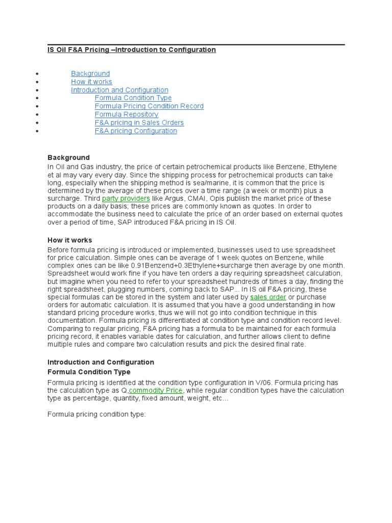 MAP For SAP Oil and Gas | PDF | Spreadsheet | Formula