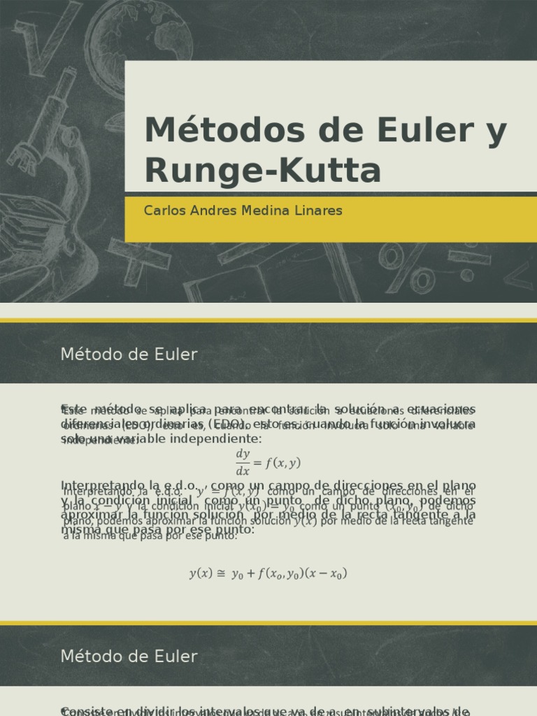 Métodos de Euler y Runge-Kutta | PDF | Análisis matemático | Objetos matemáticos