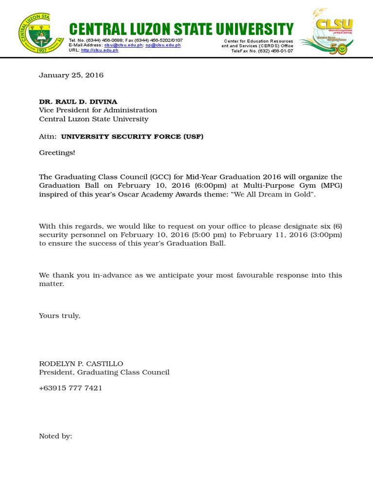 CLSU GCC Letter Sample