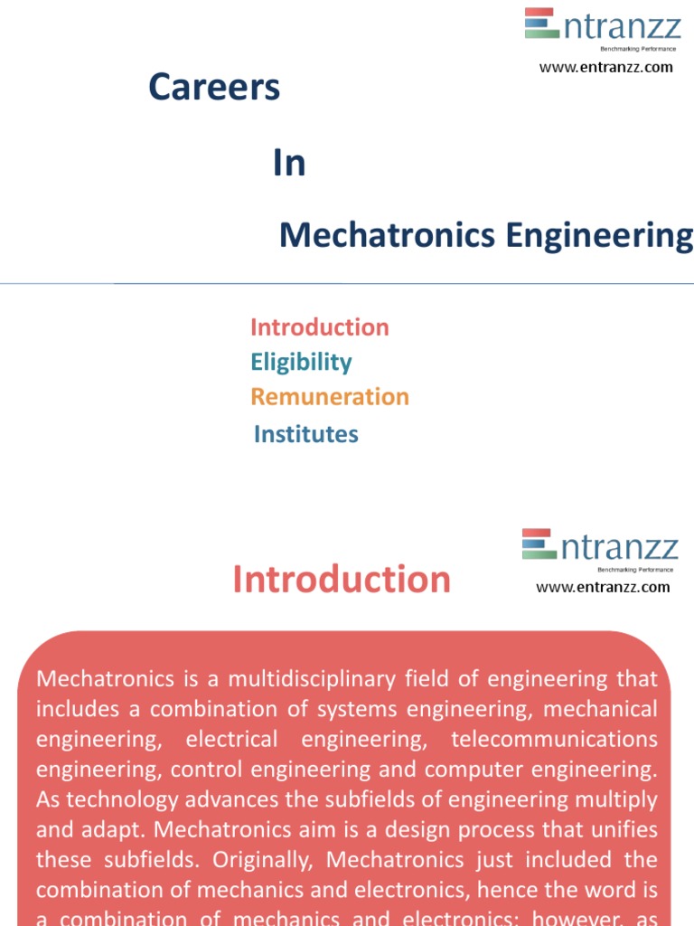 Mechatronics Engineering Careers in India | PDF | Technology & Engineering