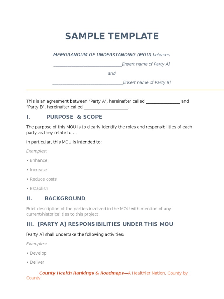 MOU Template for Partnerships | PDF