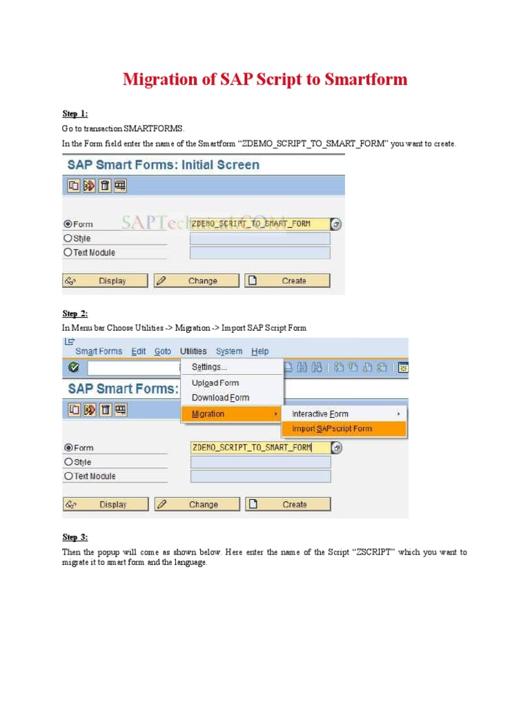 Migration of SAP Script To Smartform PDF | Download Free PDF ...