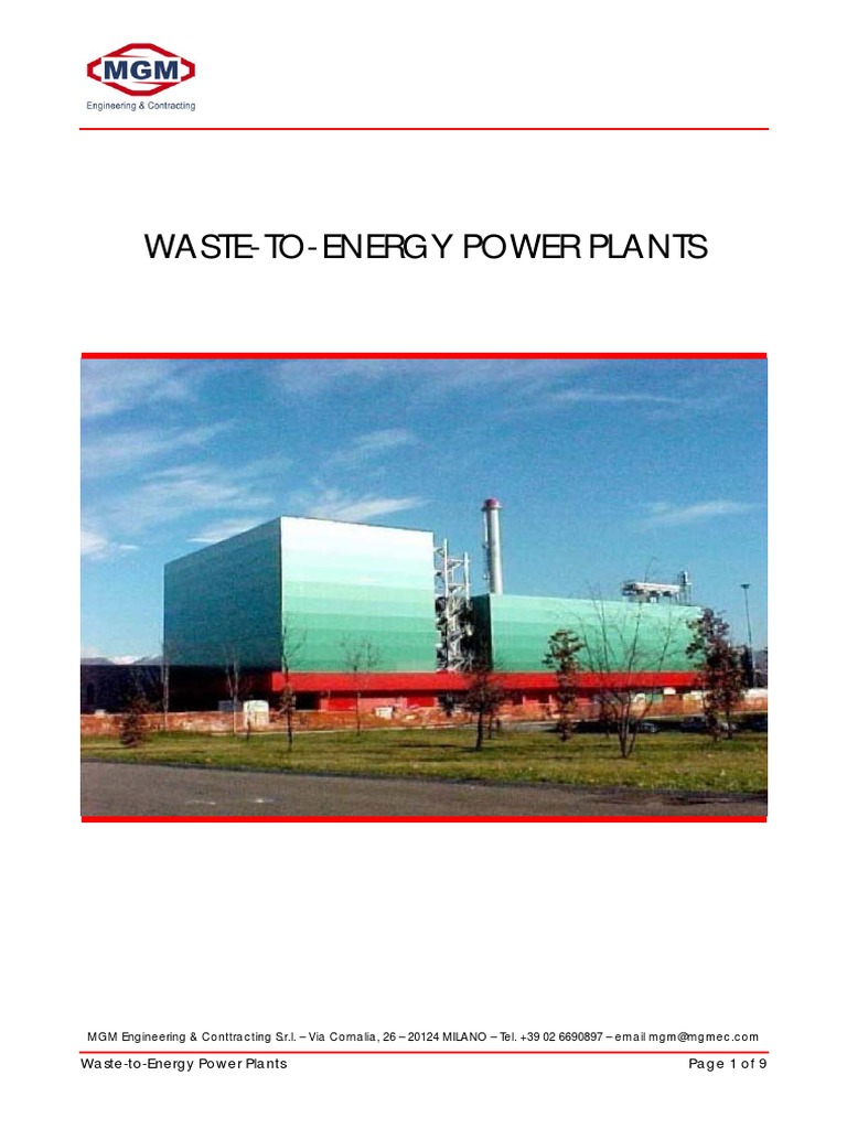 Overview of Waste-to-Energy Plants | PDF | Municipal Solid Waste | Waste