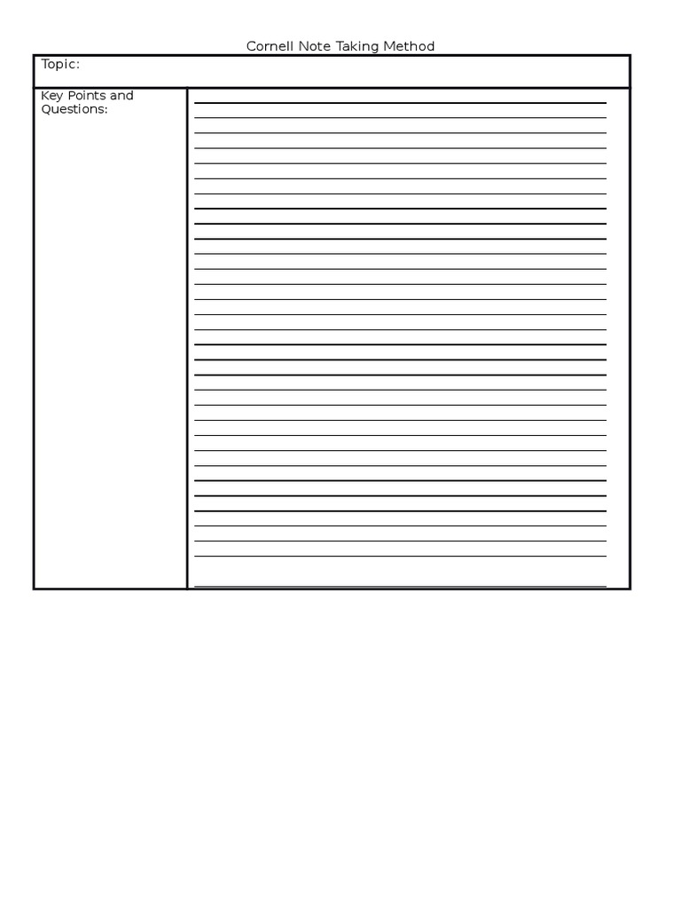 Cornell Note Taking Method Guide | PDF | Career & Growth | Language ...
