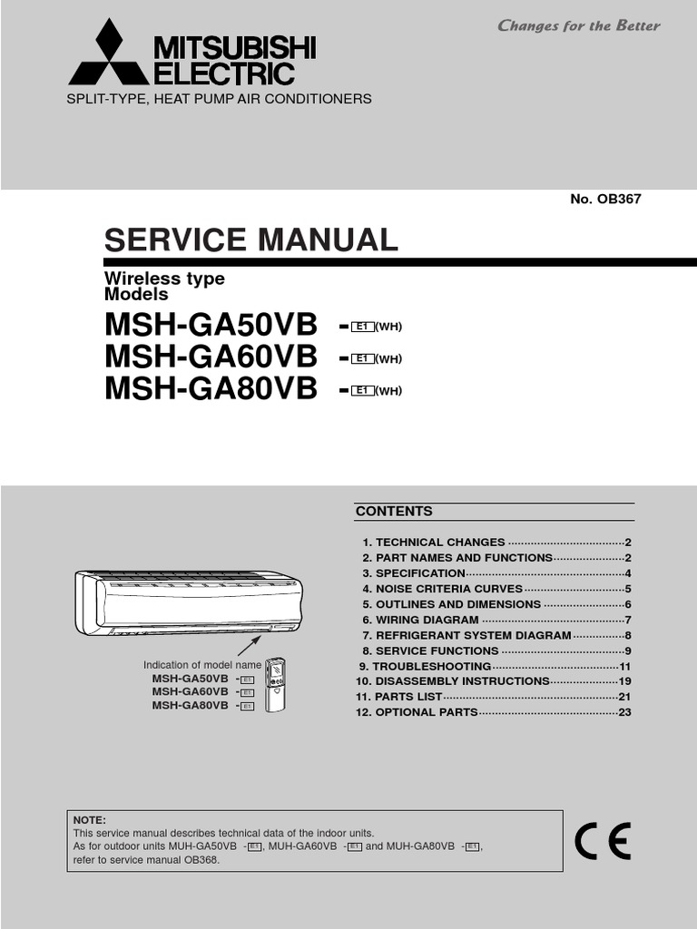 Aircon MSH Ga50 80 Ob367 | PDF | Power Supply | Electrical Connector