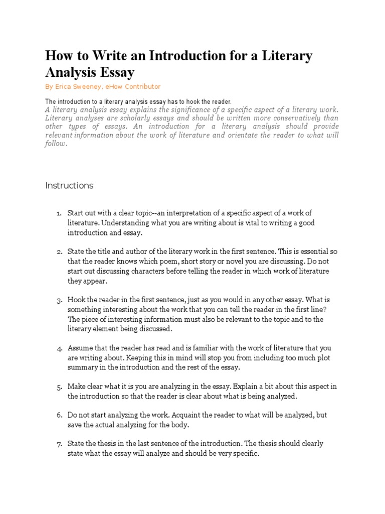 Literary Analysis Essay Guide | PDF | Essays | Paragraph