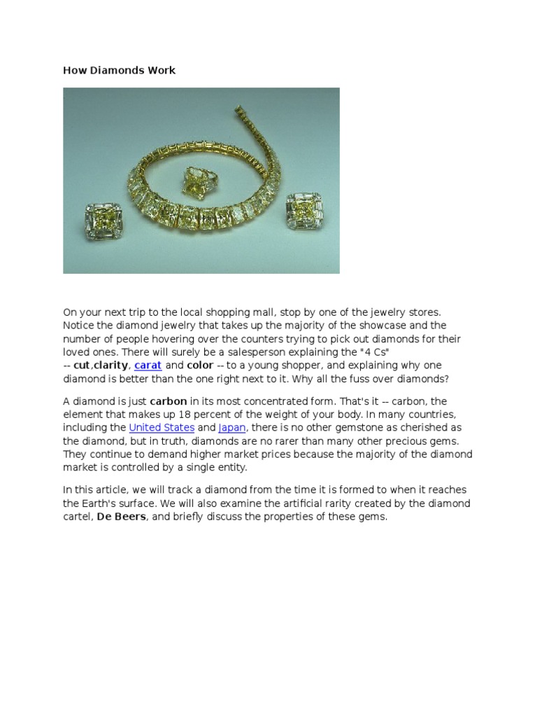 How Diamonds Work | PDF | Fineness | Diamond