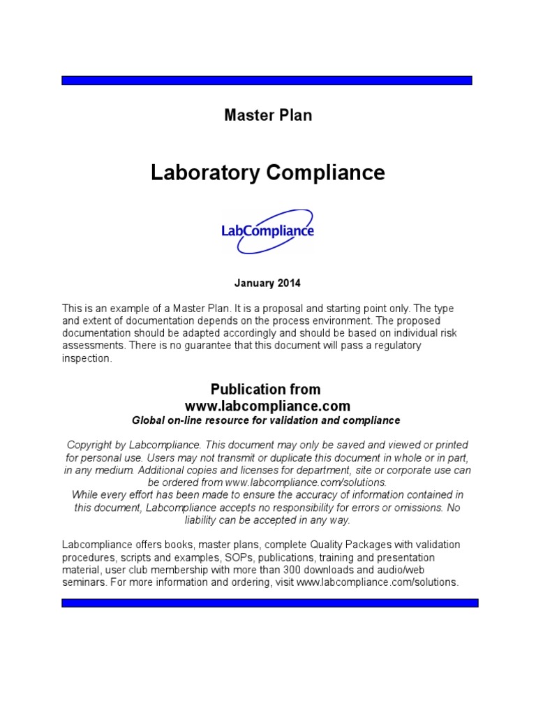 M 133 Laboratory Master Plan | PDF | Verification And Validation ...