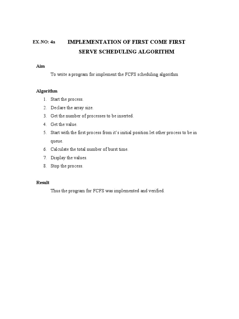 Os Lab Manual Algorithm | PDF | Scheduling (Computing) | Computer Program