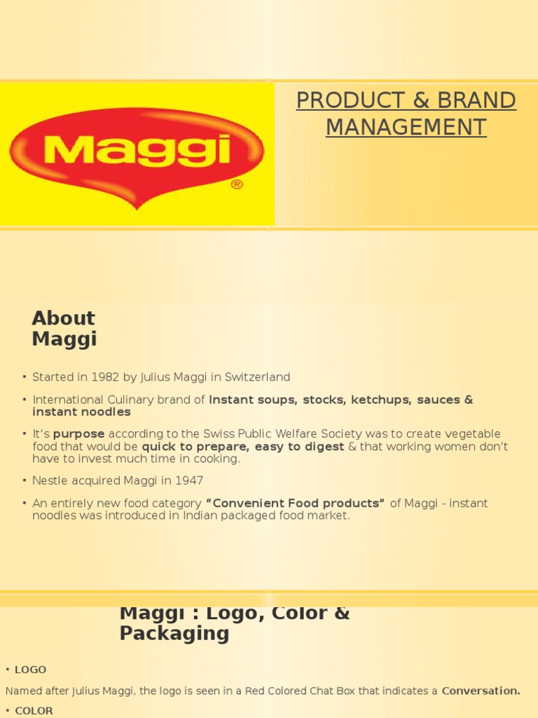presentation on Maggi | Brand | Cooking