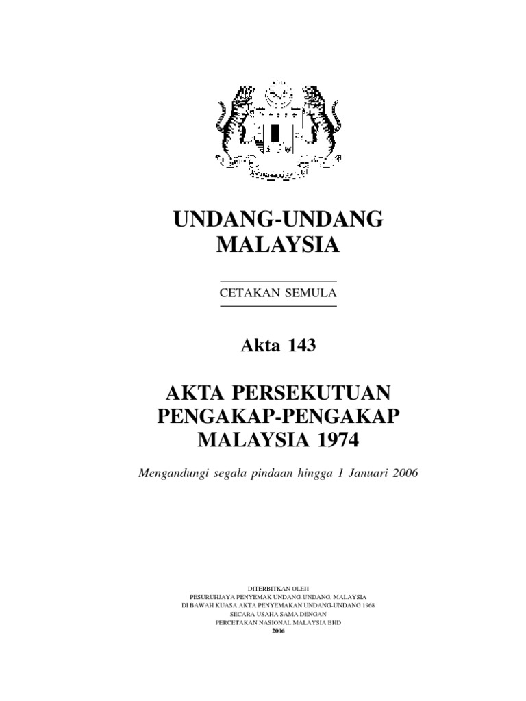 Akta 143, Akta Persekutuan Pengakap-Pengakap Malaysia 1974 | PDF