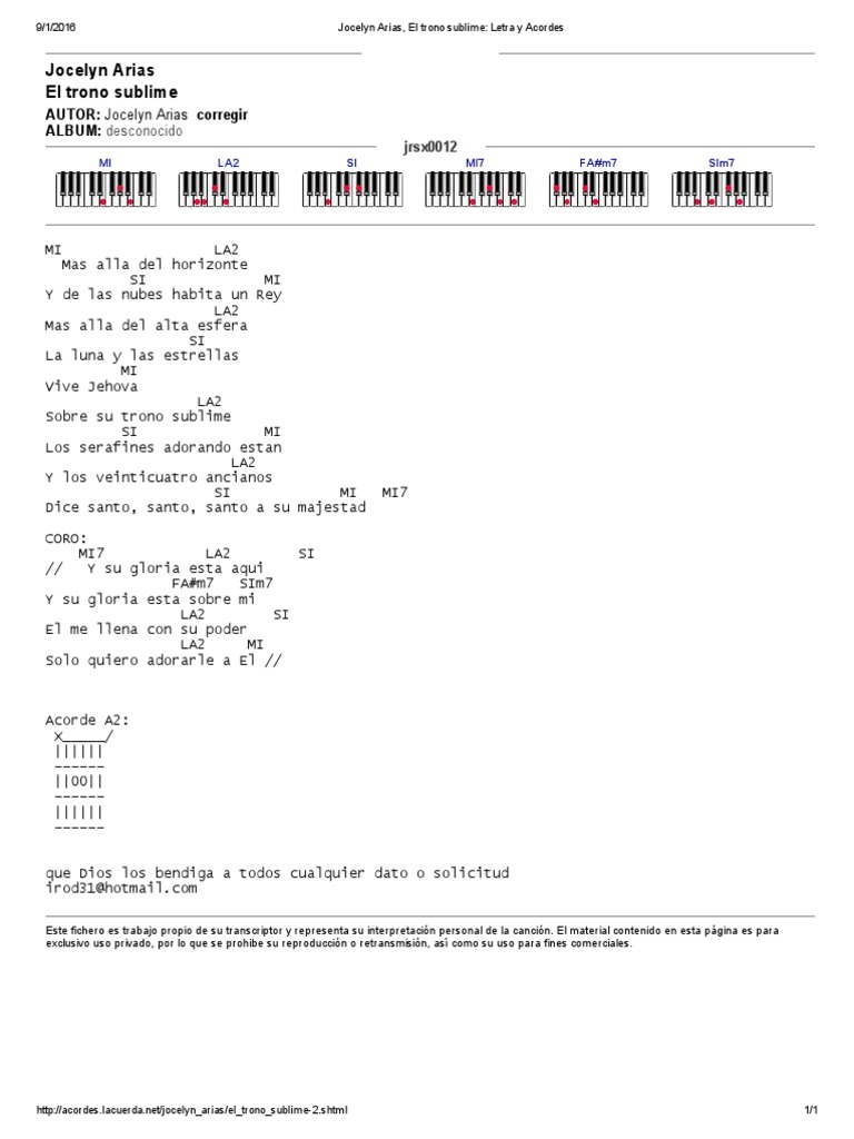 Letra y Acordes: El Trono Sublime | PDF | Entretenimiento (general)