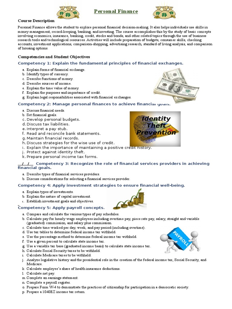 Personal Finance Course Syllabus | PDF | Payroll | Taxes