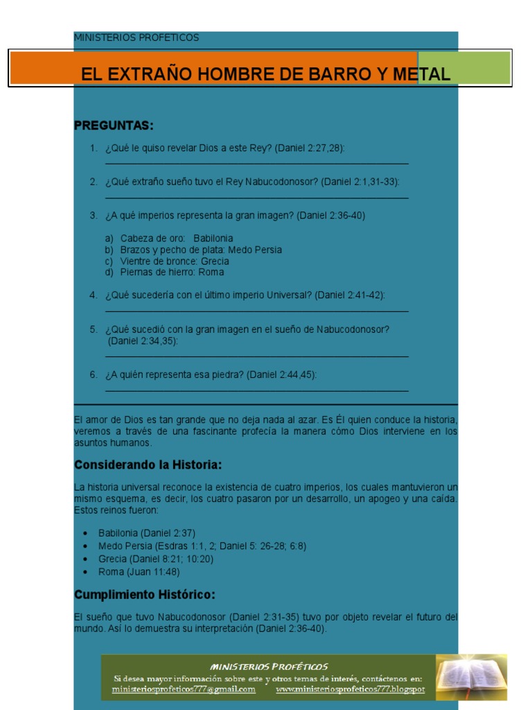 Estudio # 1 El Extraño Hombre de Barro y Metal | PDF | Daniel (figura ...