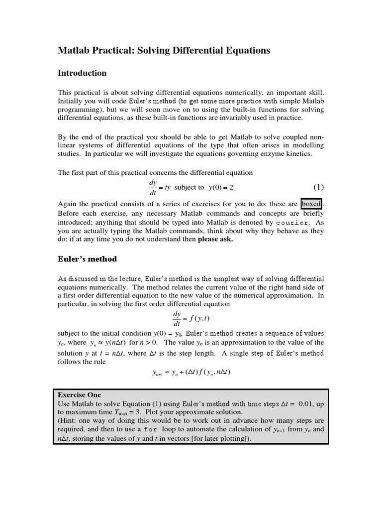 Practical Class Two Matlab Practical | Descargar gratis PDF | Numerical ...