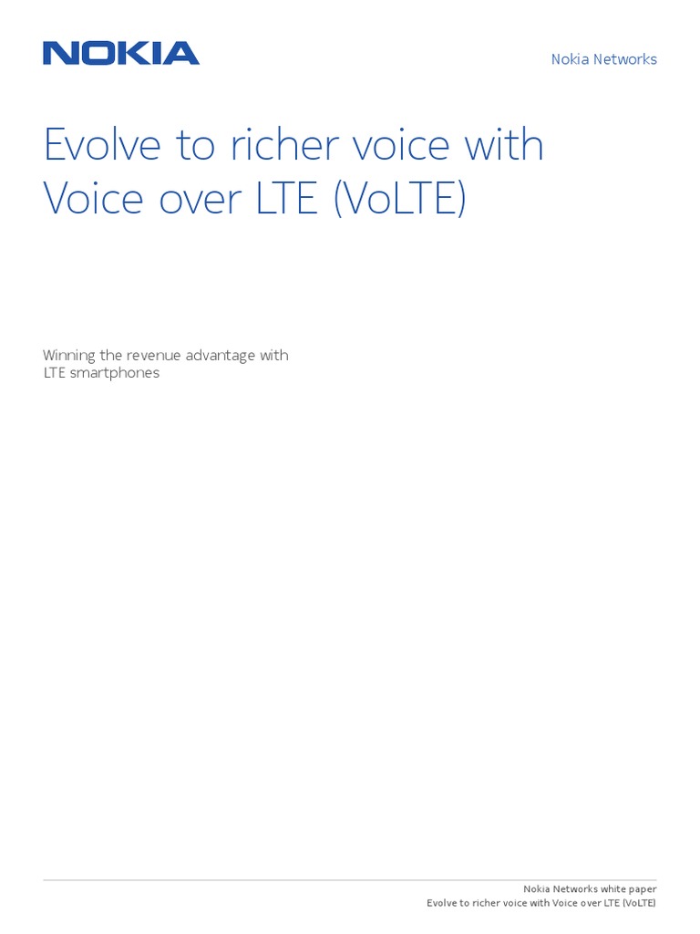 Nokia Volte White Paper PDF | PDF | Lte (Telecommunication) | Ip ...